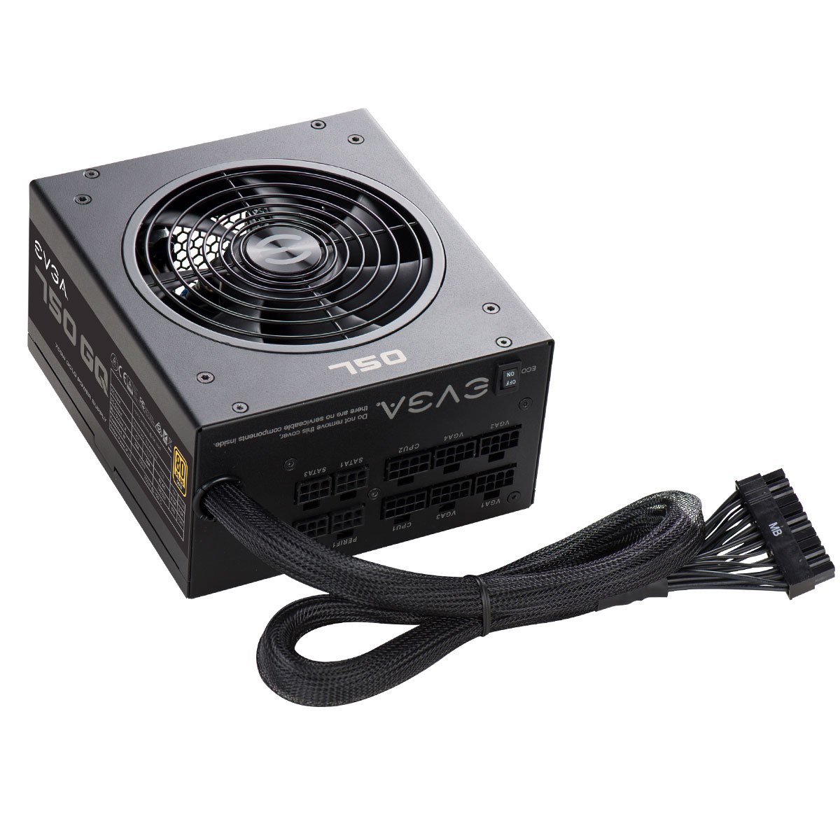 EVGA 210-GQ-0750-V1 750 GQ, 80+ GOLD 750W, Semi Modular, EVGA ECO Mode, 5 Year Warranty, Power Supply, Black
