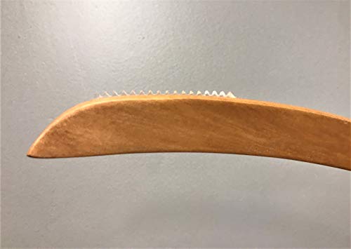 NAHANCO 40017HU Premium Retro-Style Wooden Shirt Hanger with Brushed Chrome Hook, Rounded Shoulders with Rubber Non-Slip Grippers, 16" Natural (Pack of 25)