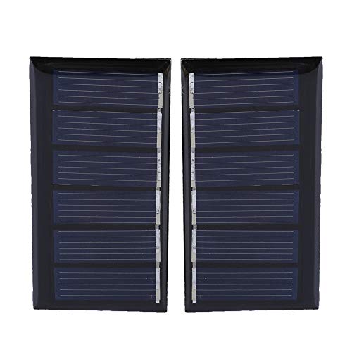 ASHATA Solar Panel,2Pcs Polycrystalline Silicon Solar Panel Portable 3V 80mA Small Mini Solar Panels for DIY Battery Power Charger Module,67.5x34.5mm