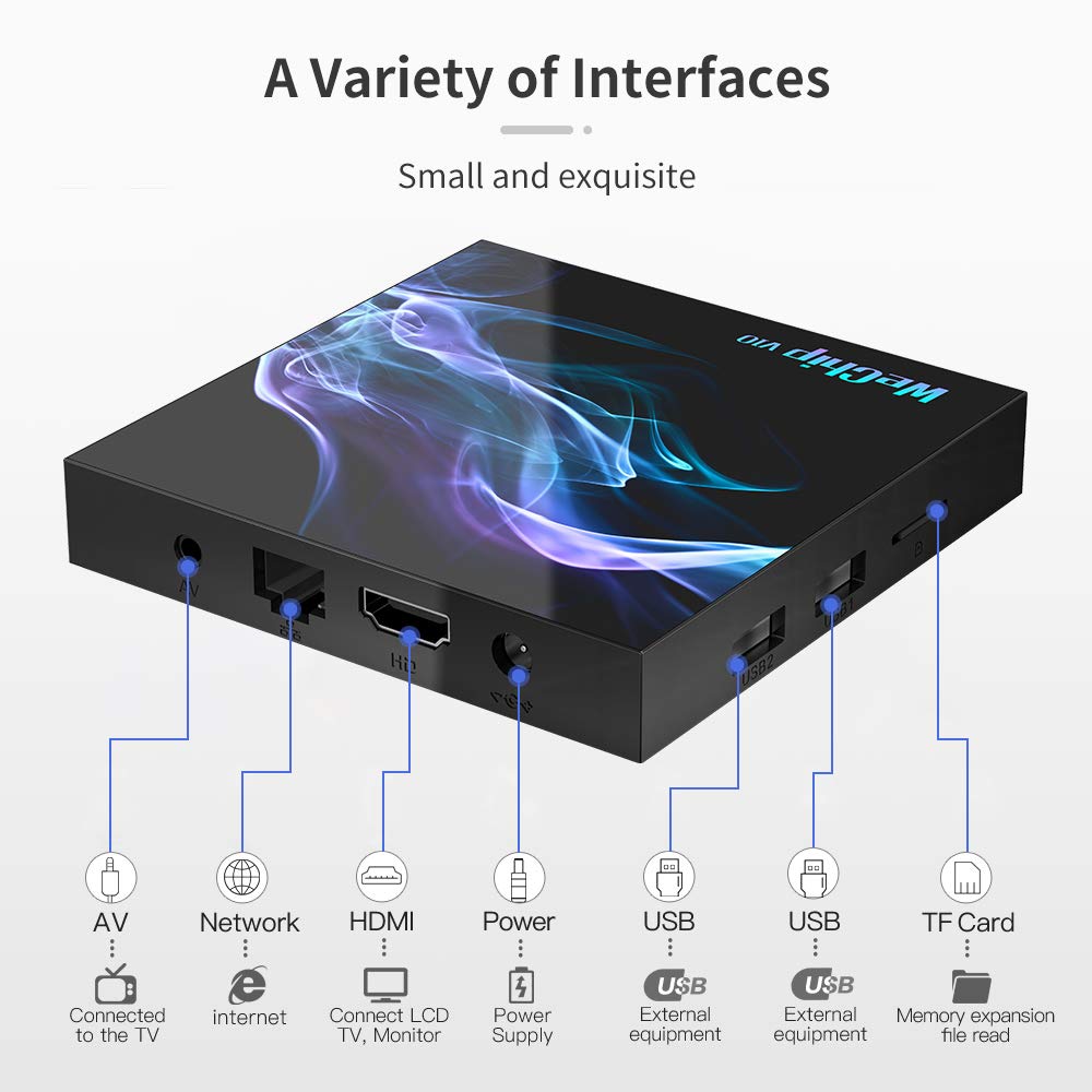 Android 10.0 TV Box,Android TV Box 4GB RAM 32GB ROM with Allwinner H616 Quad-Core 64bit,Supports 2.4G/5GHz Dual WiFi/BT 5.0/ 6K/4K Ultra HD/3D/ H.265 Smart Android TV Box