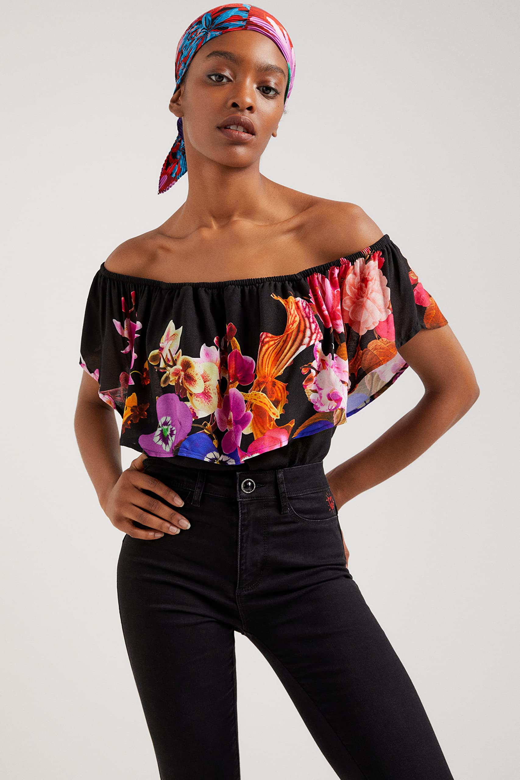 Desigual woMens Casual Blouse, Black, Small US