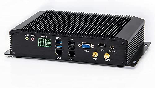 PARTAKER Industrial Computer, Fanless Mini PC, Win-11 or Linux Ubuntu, I3 6006U 6157U, I27, 2 x LAN, GPIO, 6 x COM RS232 422 485, 16G RAM, 256G SSD