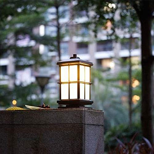 LZQDM Simple Chinese Style Column Head Lamp LED Doorpost Garden Lamp Waterproof Super Bright Villa Fence Home Door Lamp