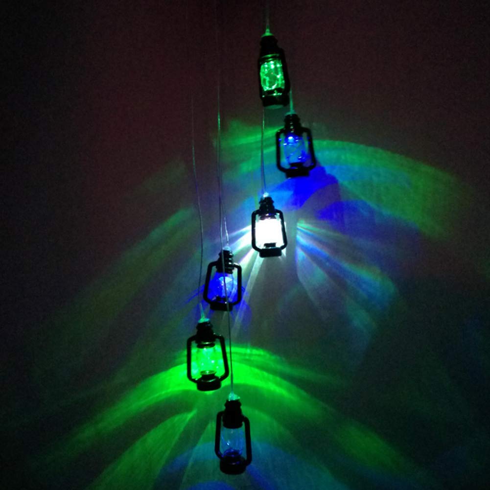 Color-Changing Solar Powered Lanterns Wind Chime Wind Moblie LED Light, Spinner Windchime Portable Outdoor Chime for Patio, Deck, Yard, Garden, Home(1Pcs)