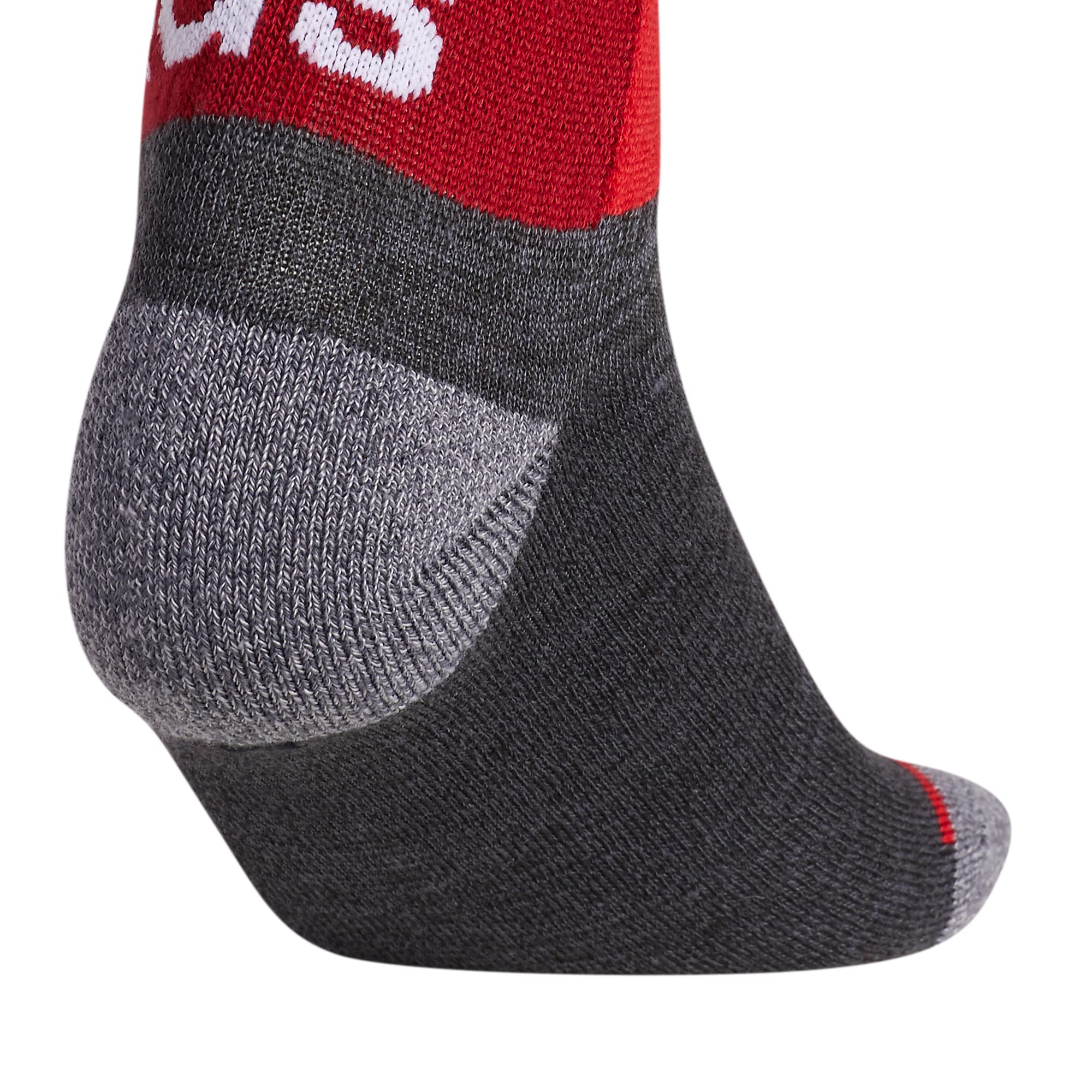adidas Boys' Youth Blocked Linear II 6-Pack Quarter, Black/Onix Grey/Scarlet Red, Large
