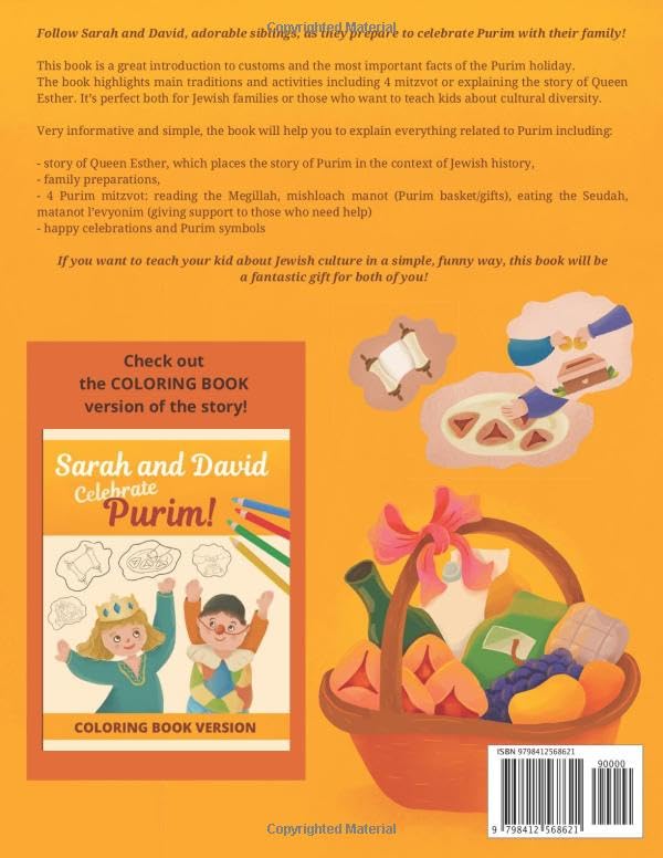 Sarah and David Celebrate Purim!: An Introductory Storybook About the Jewish Holiday for Toddlers and Kids