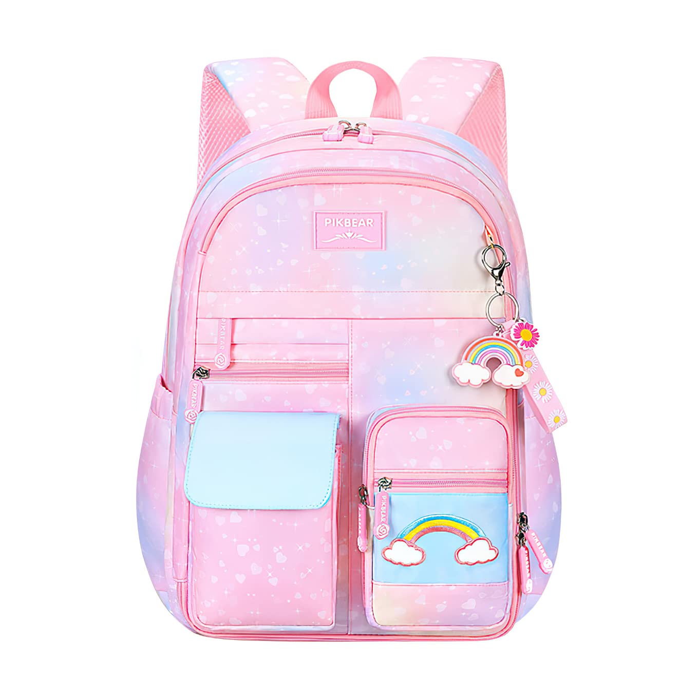 Aeafvot Cute Backpack Travel Backpacks Bookbag for Boys Girls Rainbow Gradient School Backpack Durable Water Resistant Pink Small