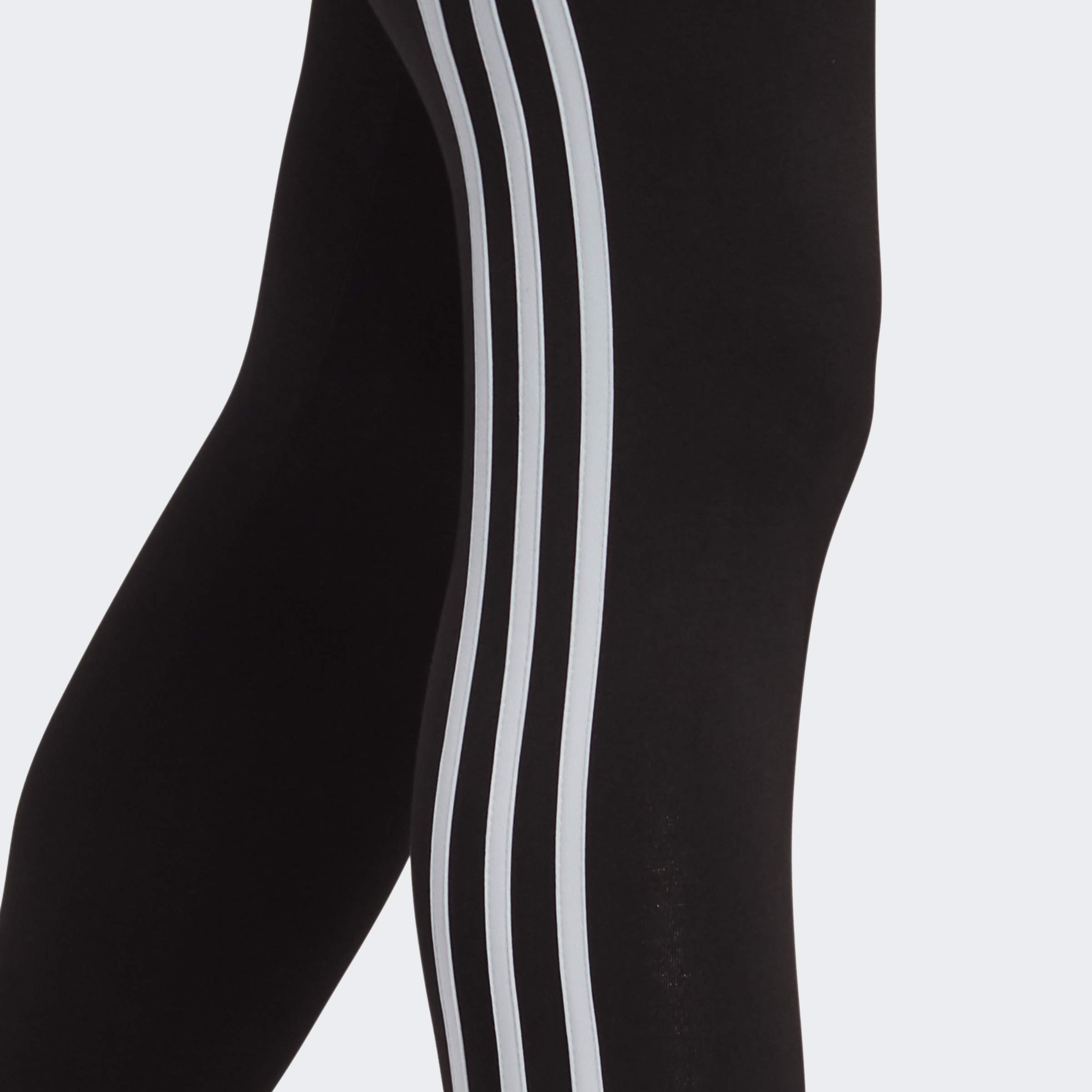 adidas Female Essentials 3-Stripes Tights, Black/Sky Tint,XL