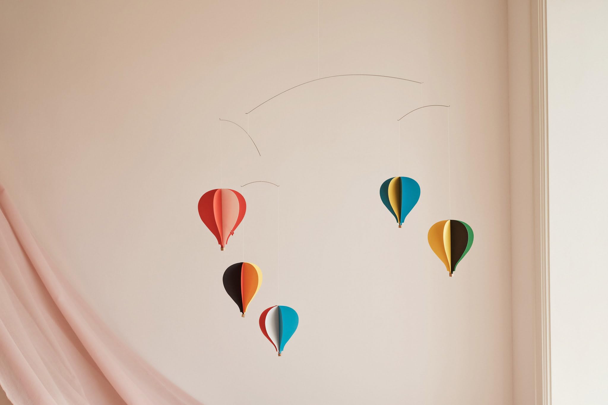 Flensted Mobiles 5 Balloon Hanging Nursery Mobile - 26 Inches - High Quality Cardboard