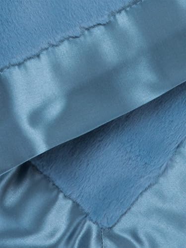 Little Giraffe Baby Blanket - Luxe Soft Blanket with Satin Trim - Baby Stroller Blanket - Newborn Baby Essentials & Baby Gifts - 17" x 17" - Cornflower