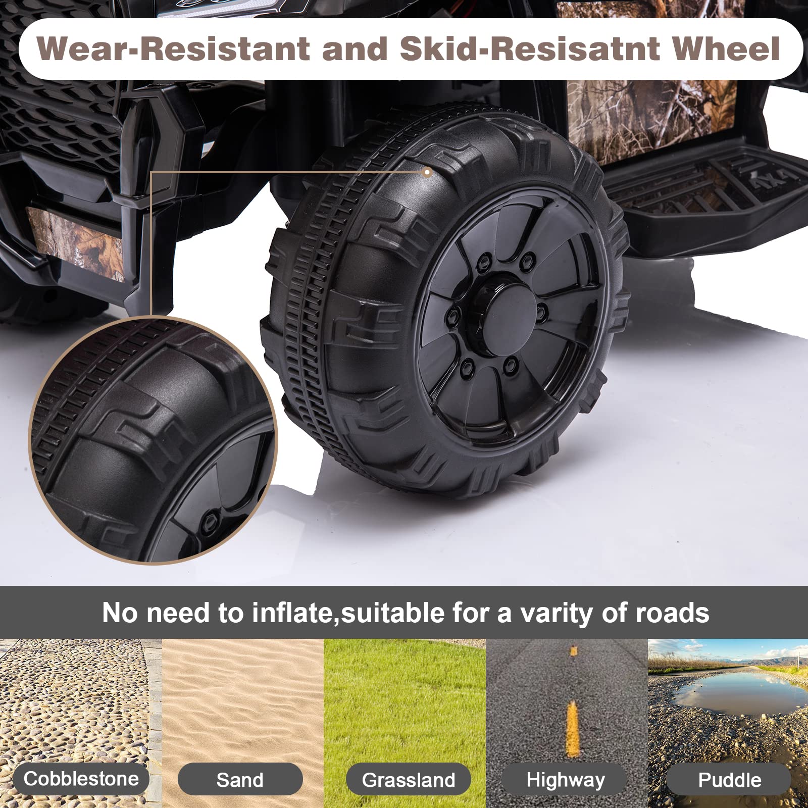 6V Electric Kids ATV Quad with Headlights, MP3, USB - For 18-36 Month Boys and Girls
