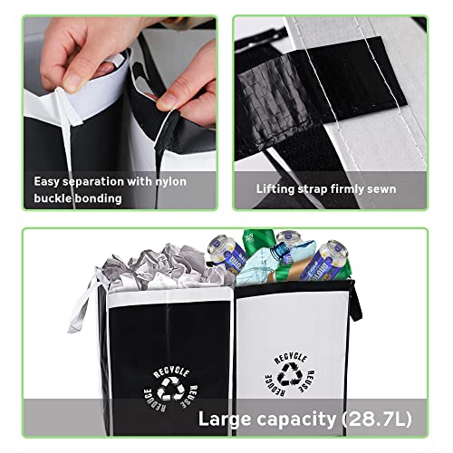 BeBesta Recycle Waste Bin Bags for Kitchen Home Trash Sorting Bins Organizer Waterproof Baskets Compartment Container