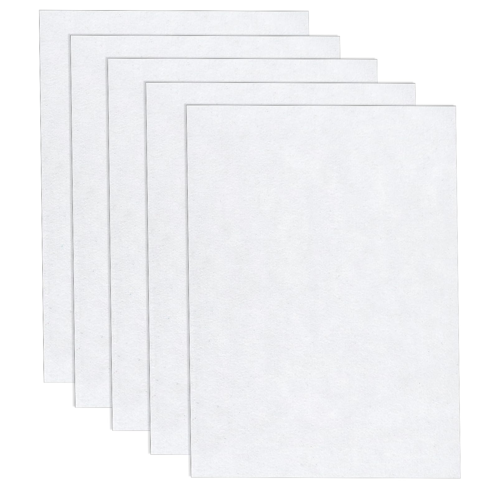 Dimeho 5 Pcs Felt Sheets for Crafts 3mm Thick White Stiff Felt Sheets 8"X12" Hard Felt Fabric Squares Sheets DIY Projects Supplies Gift Wrapping Fabric Crafts Sewing Christmas Costumes (White)