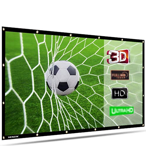 APAINI 16:9 Foldable 120 inch Projector Screen PVC Fabric Projection Screen for Education Office Home Theater Outdoor Cinema