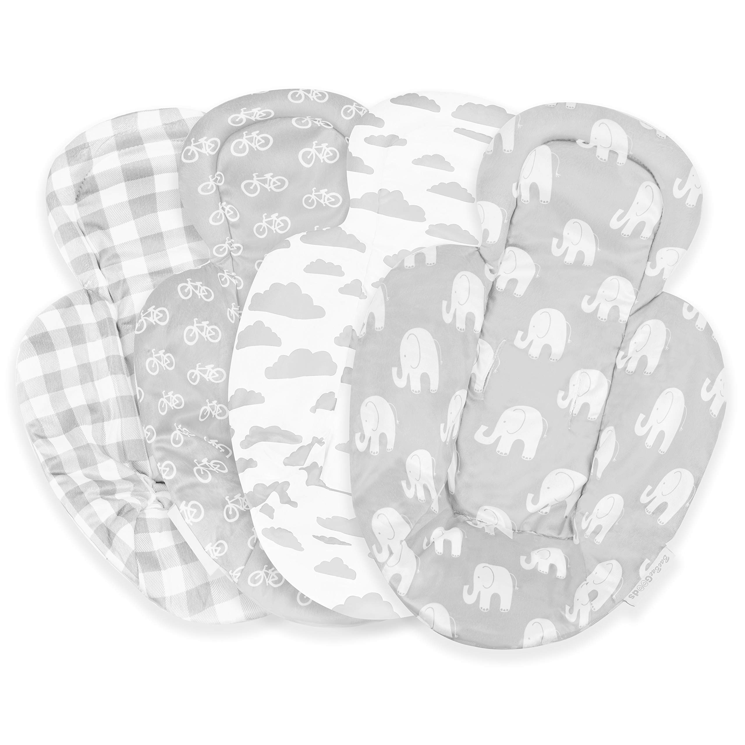 Infant Insert Compatible with 4Moms Mamaroo & Rockaroo – Car Seat Insert 2 Pack – Reversible Infant Car Seat Insert – Soft Plush Minky Car Seat Head Support Insert