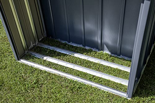 Arrow Sheds 10' x 5' Galvanized Steel 3-in-1 Pad-Lockable Outdoor Utility Storage Shed, Anthracite