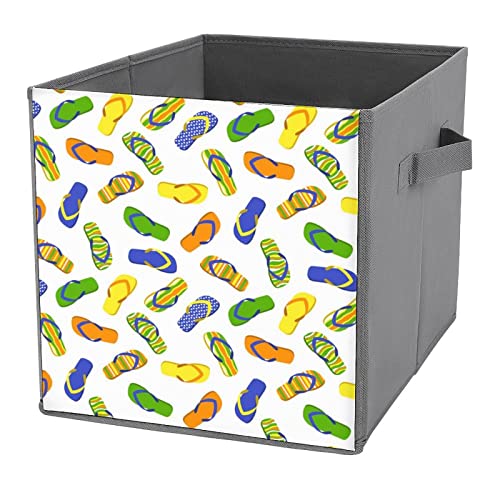 Beach Flip-Flops Collapsible Storage Bins Basics Folding Fabric Storage Cubes Organizer Boxes with Handles