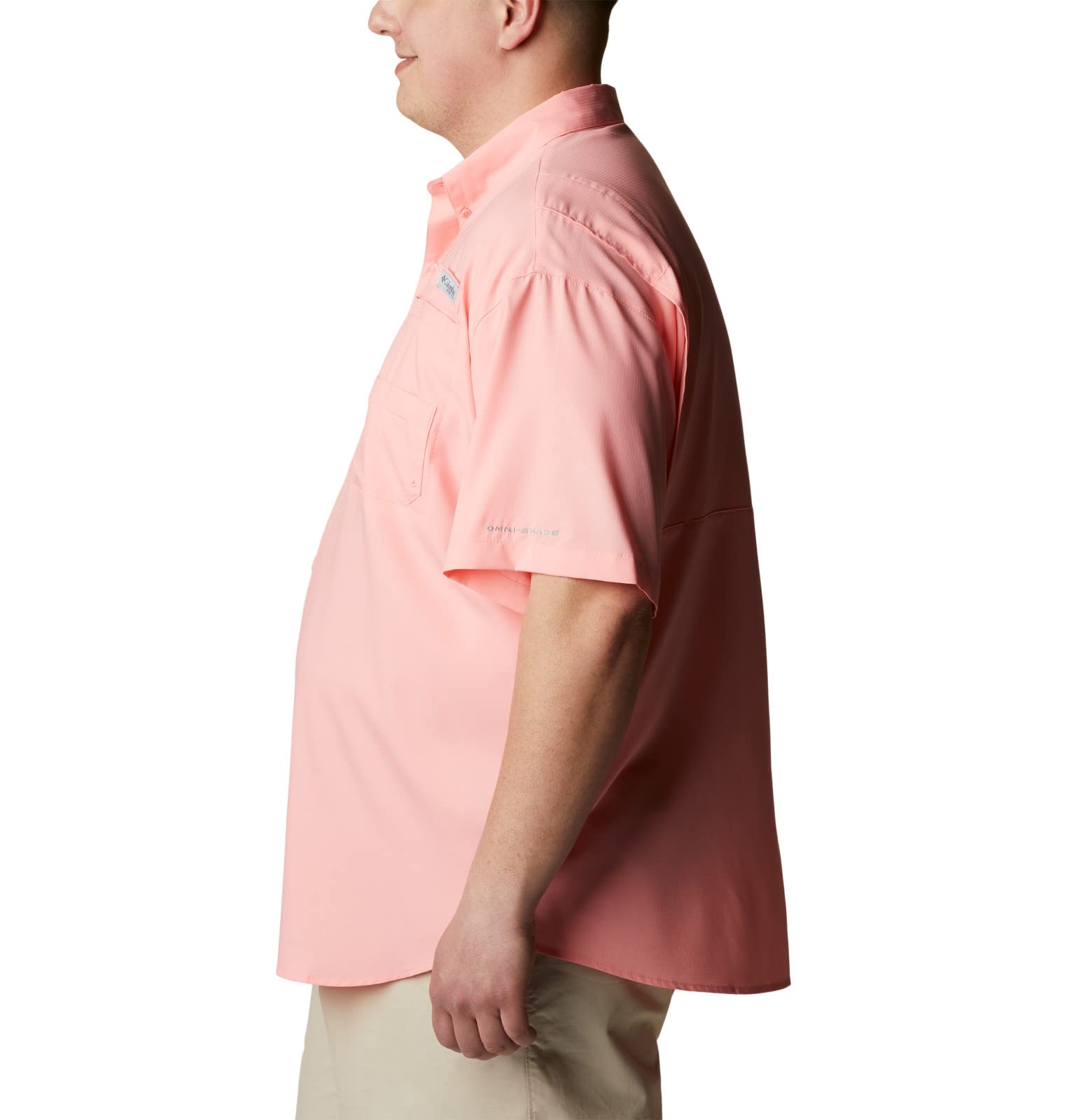 Columbia Men's PFG Tamiami II UPF 40 Short Sleeve Fishing Shirt, Sorbet, Large