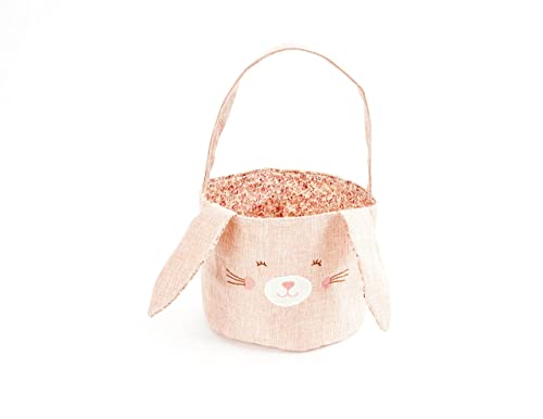 MON AMI Premium Bunny Round Storage Basket with Handles for Organizing - Can be Used as Laundry Basket, Toy Organizers, Blanket Basket, Nursery Décor, Kids Room Décor & Much More - 13 Inches