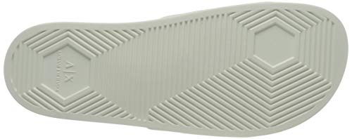 A | X ARMANI EXCHANGE Men's Mesh Logo Slip-On Slide Sandal, op.Whiteblack, 39 M EU (6 US)