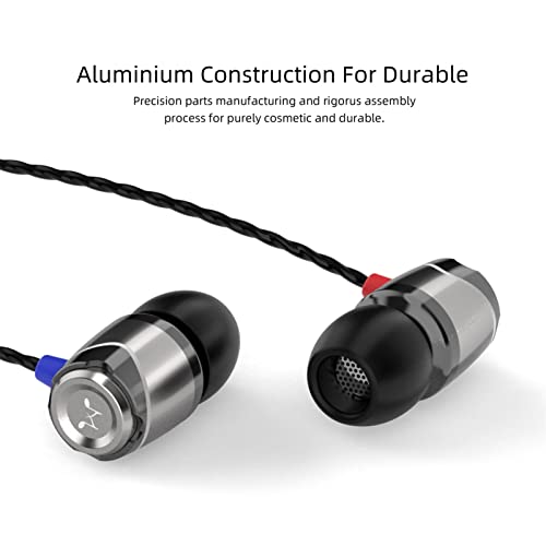 SoundMAGIC E10C Wired Earbuds with Microphone HiFi Stereo Earphones Noise Isolating in Ear Headphones Powerful Bass Tangle Free Cord Gunmetal