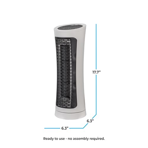 Comfort Zone Electric Oscillating Digital Tower Space Heater with Digital Thermostat, Built-in Overheat Sensor, and Power Indicator Light, Ideal for Home, Bedroom, & Office, 1,500W, CZ457EWT