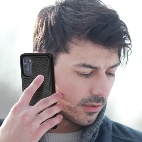 BNIUT for Motorola Moto G-Stylus 2022 Case: Dual Layer Protective Heavy Duty Cell Phone Cover Shockproof Rugged with Non Slip Textured Back - Military Protection Bumper Tough (Black Matte)
