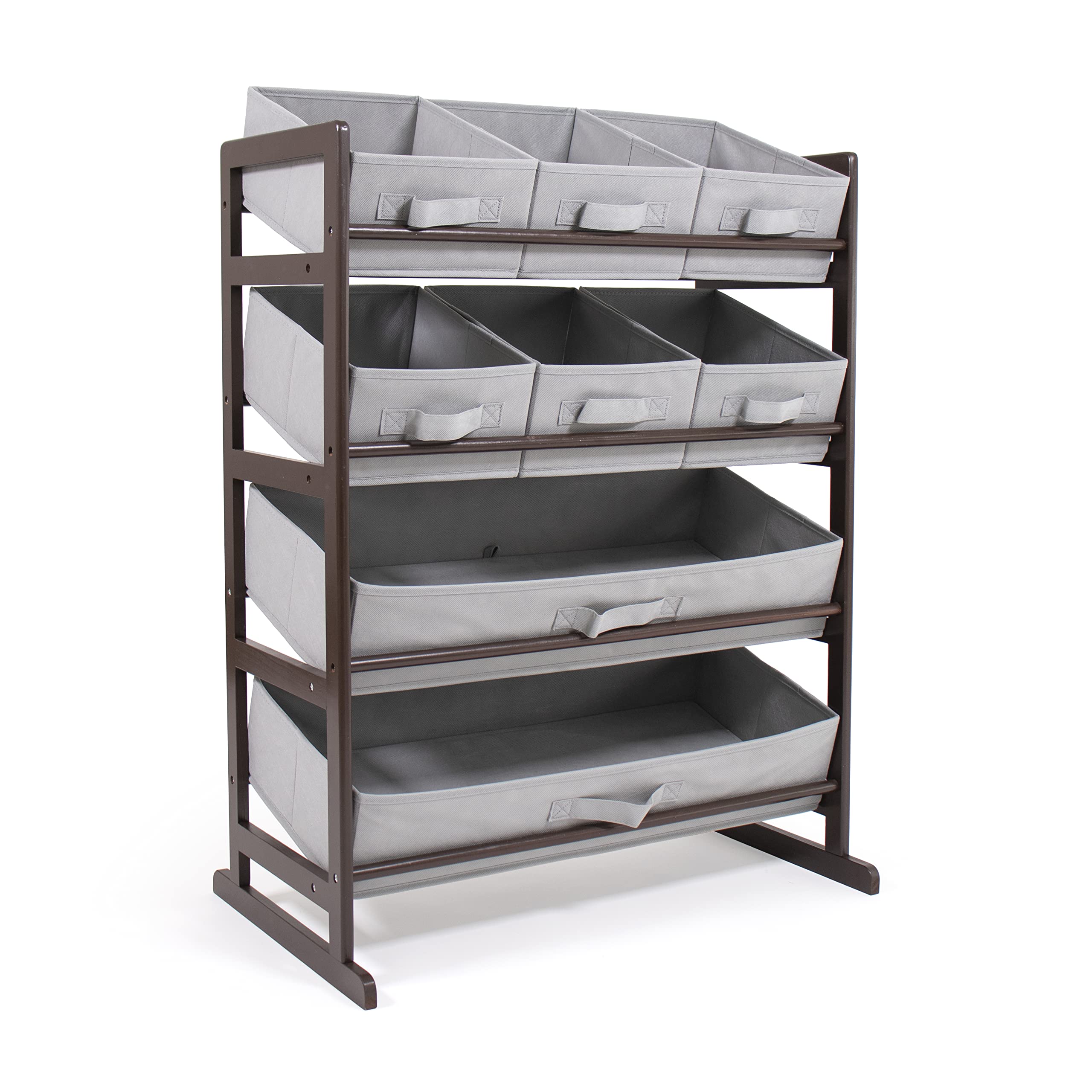 Humble Crew, Dark Pine/Grey Fabric Organizer Storage Unit, 8 Bins