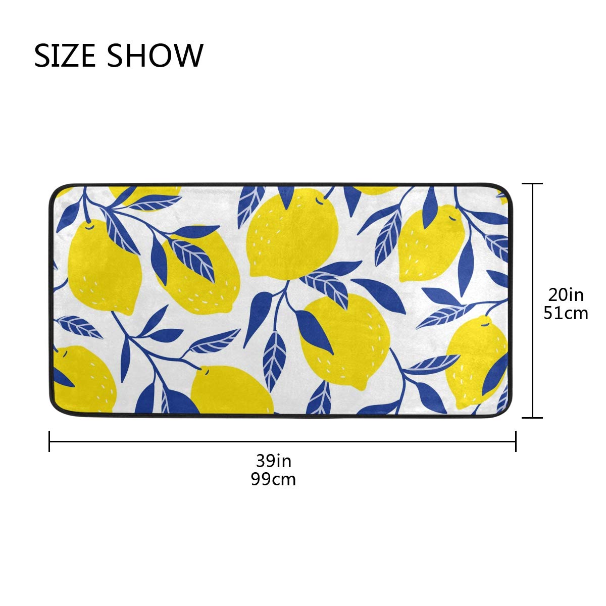 AGONA Anti Fatigue Kitchen Mat Tropical Fruits Yellow Lemons Kitchen Floor Mat Soft Standing Mats Absorbent Area Rugs Non Slip Kitchen Rugs Bath Rug Runner Carpet for Home Decor Indoor Outdoor