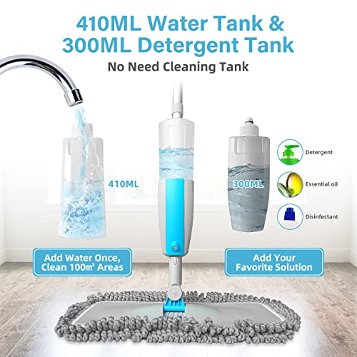 DDSNTY Mops,Microfiber Spray Mops for Floor Cleaning,Dust Cleaning Mop,Kitchen Dry & Wet Mop with 410ML&300ML Refillable Bottle 4 Reusable Washable Pads for Hardwood Laminate Wood Tiles Floor