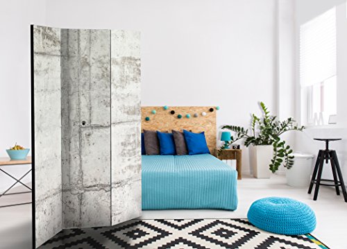 artgeist Decorative Room Divider Cement Loft 53x68 in - Double-Sided Folding Screen 3 Panel Decoration Home Office Home Office Grey f-A-0458-z-b