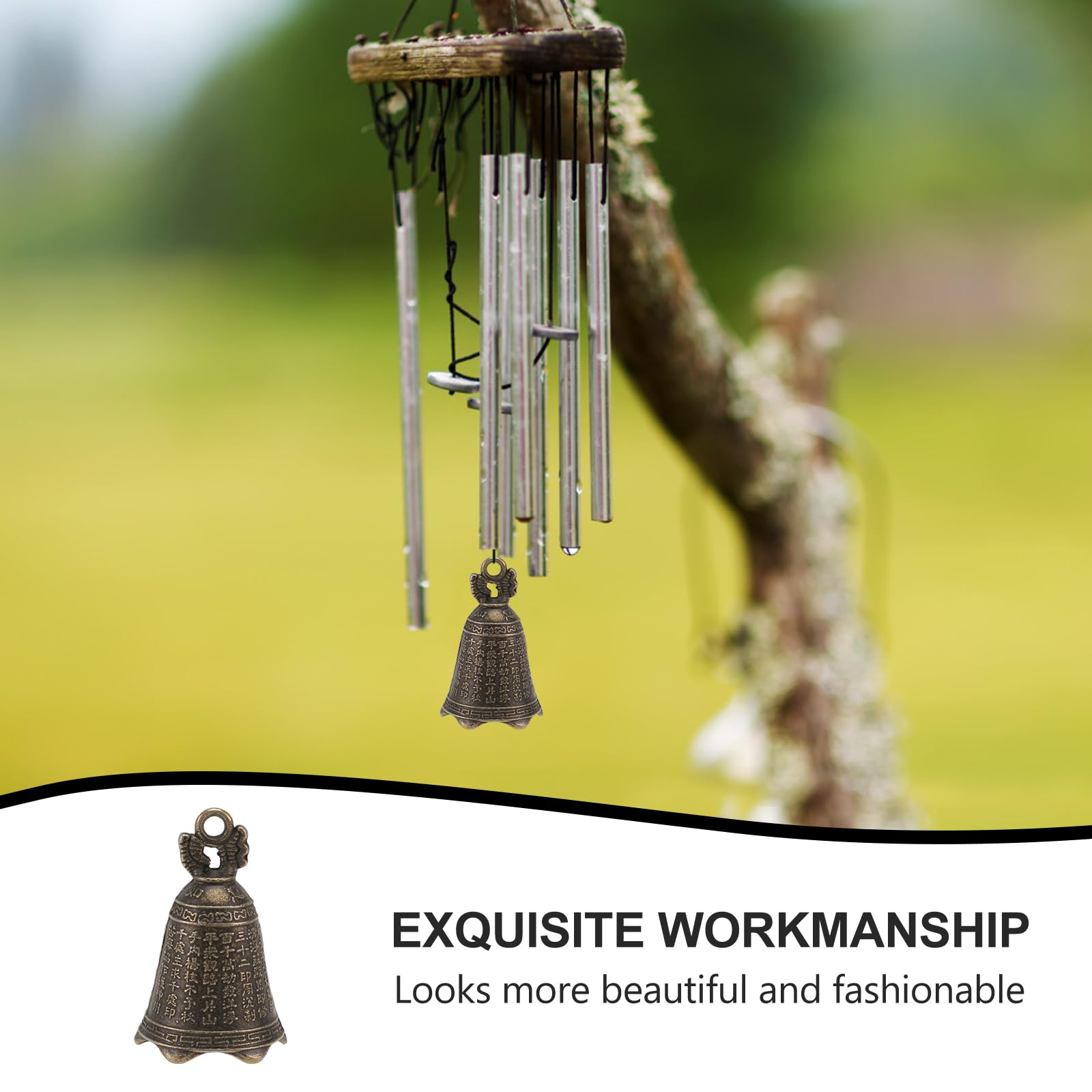 DOITOOL 10Pcs Vintage Bell Iron Bell Charm Craft Retro Bell Figurine Mini Jingle Bell Feng Shui Bell for DIY Wind Chimes Doorbell Keychain Pendants