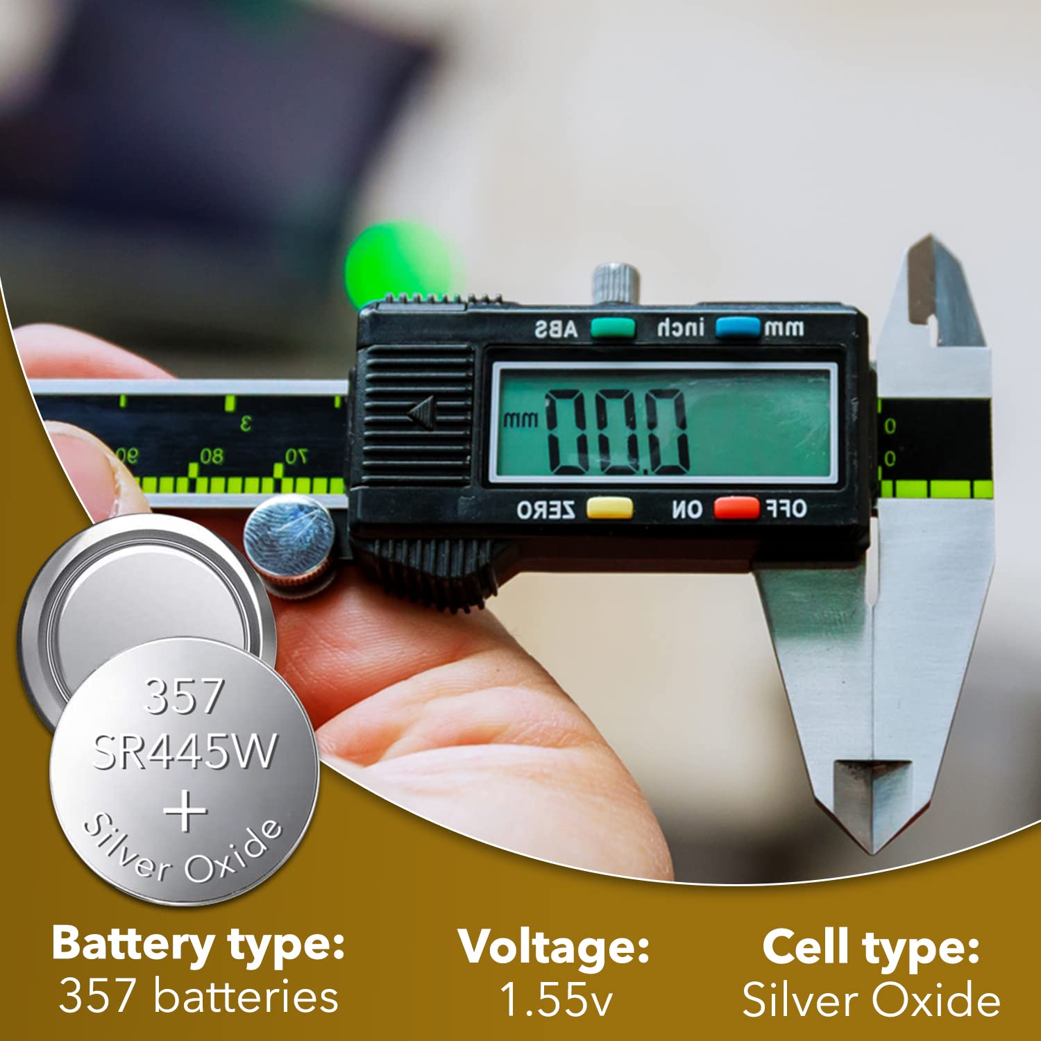 LOOPACELL 357/303 Silver Oxide Batteries (Pack of 5) - 1.55V Long Lasting Coin Cell Battery for Calculators, Lasers, Toys, Small Clocks, Digital Micrometers, Decorations, Holiday Ornaments