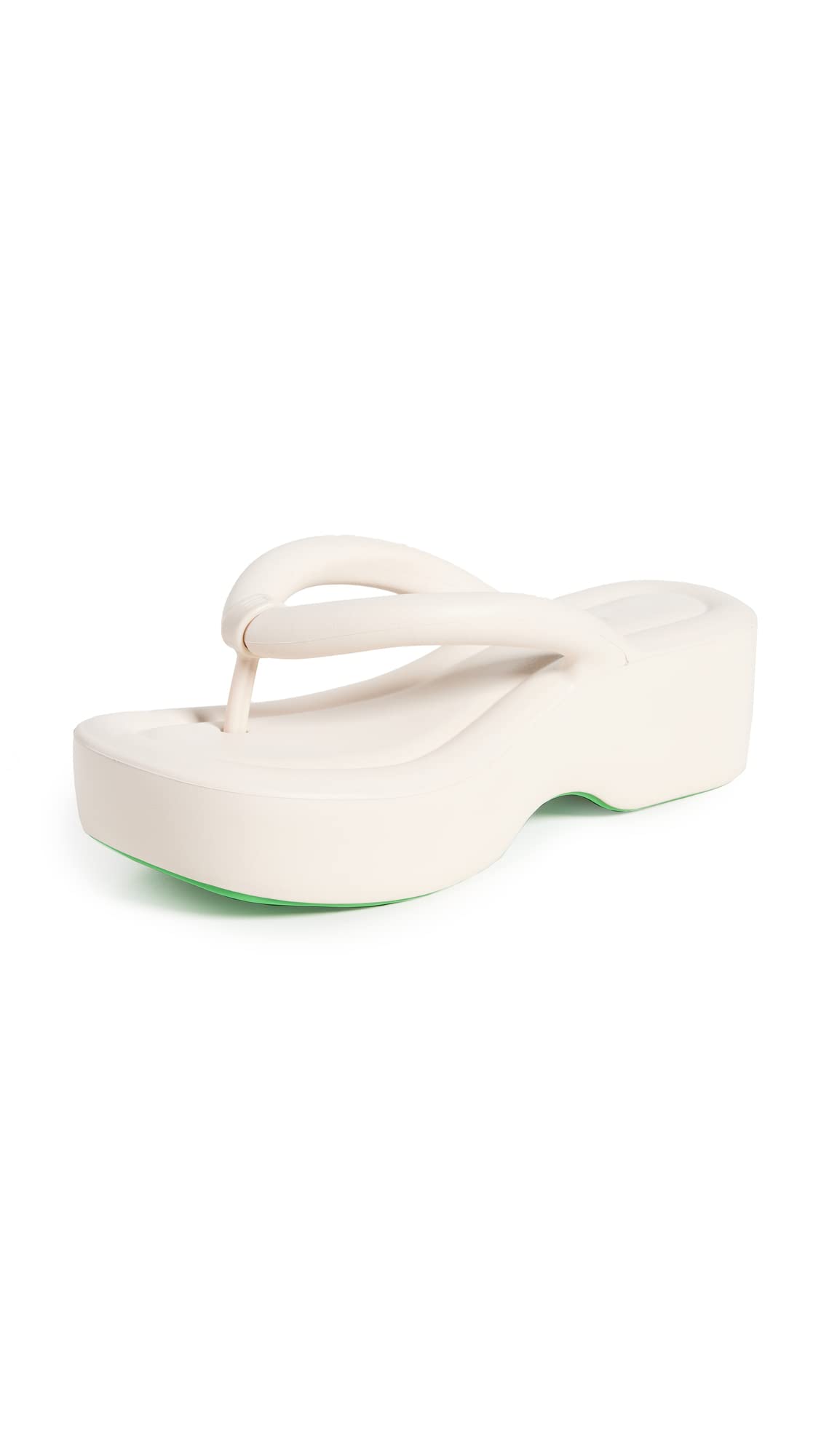 Melissa Women's Free Platform Flip Flops, Green/Beige, 8 Medium US