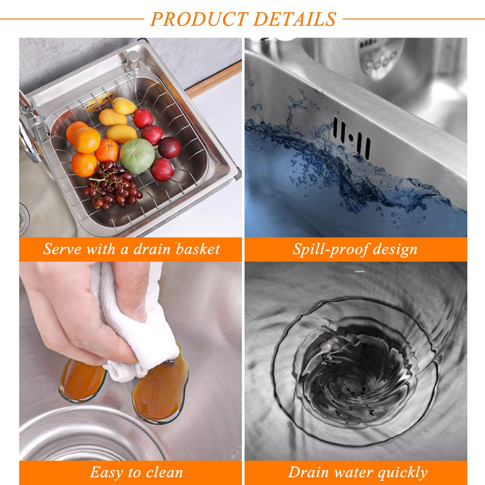 ADASTE Camping Sink 2 Compartment Free Standing Utility Sink Commercial Sink Double Bowl, for Restaurant, Kitchen, Hotel, Bar, Garage, Outdoor