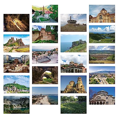 Dear Mapper Bulgaria Vintage Landscape Postcards Pack 20pc/Set Postcards From Around The World Greeting Cards for Business World Travel Postcard for Mailing Decor Gift