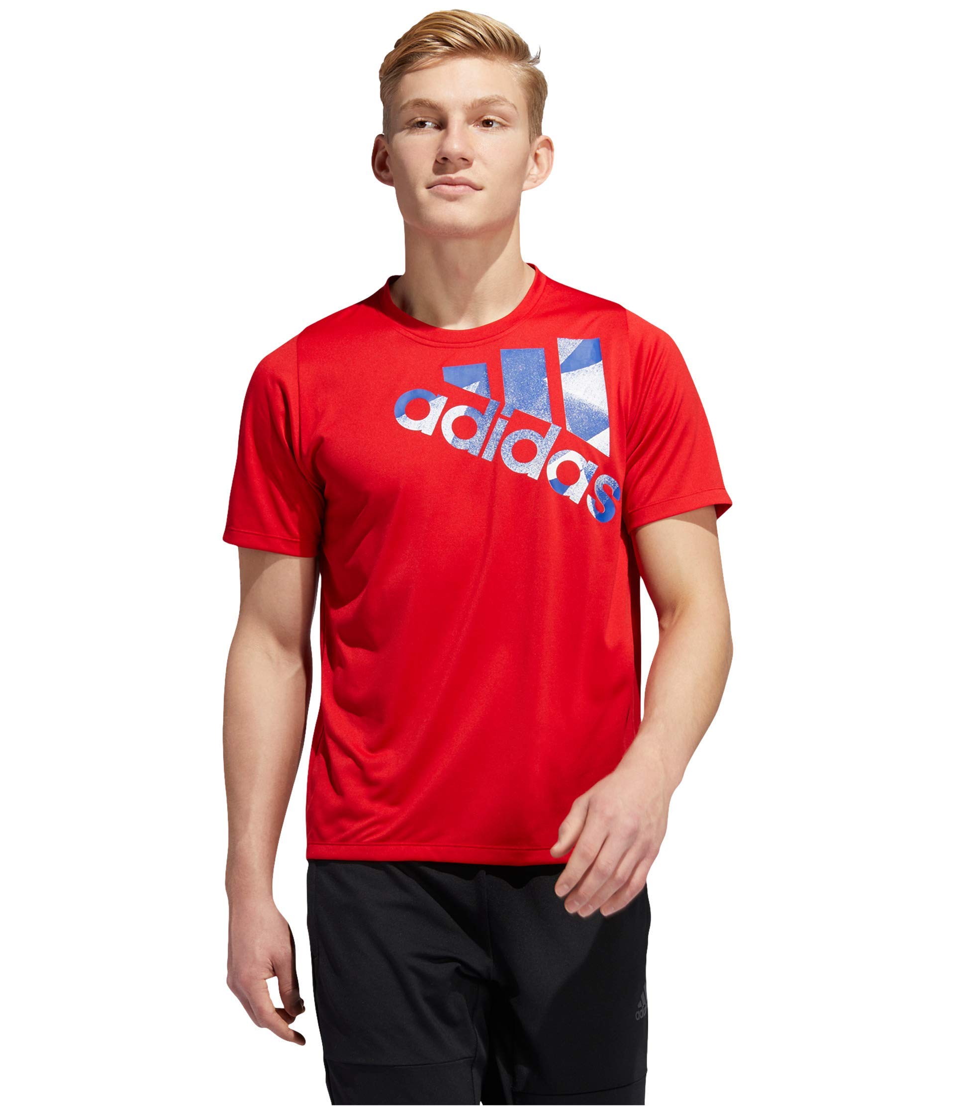 adidas Male Tokyo Badge of Sport Tee, Scarlet , L
