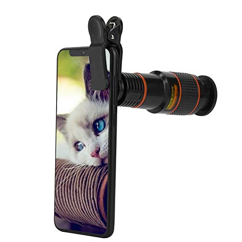 Cell Phone Camera Lens, Professional 12X Telephoto Lens, Telescopic Focusing Universal Phone Camera Lens for Mobile Phone Tablet Cell Phone Lens