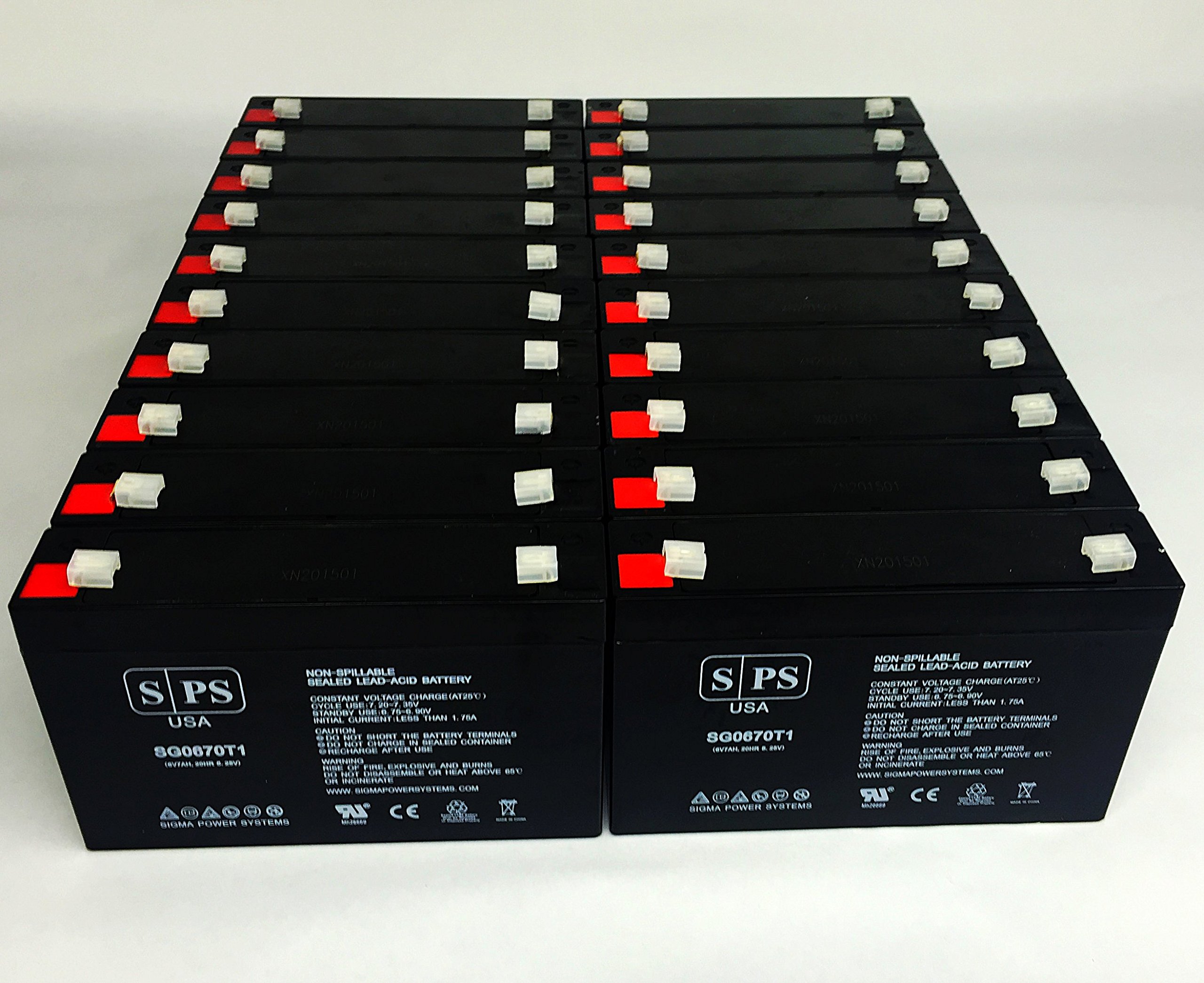 SPS Power Smart App Intelligent LCD OR1500LCDRM1U UPS 6V 7Ah Replacement Battery Brand (20 Pack)