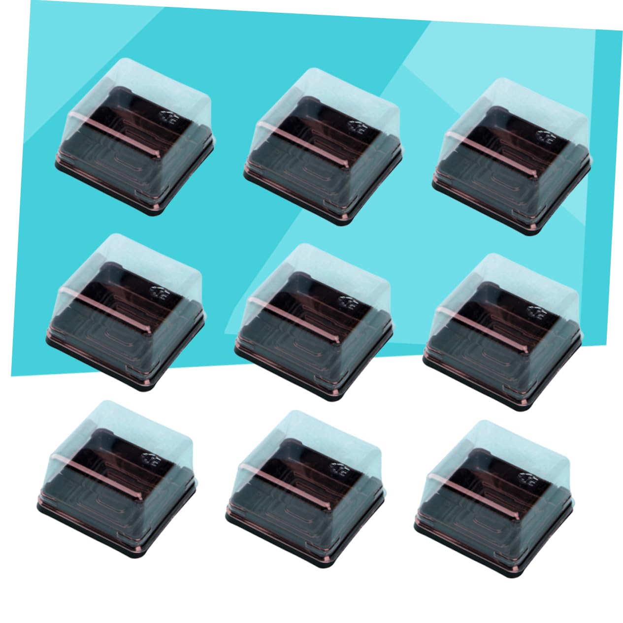 Abaodam 50 Pcs Boxes Cake Containers Disposable Containers Mini Cupcake Container Niang Tray Box