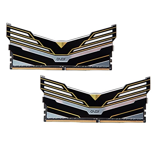 OLOy Memory DDR4 RAM 64GB (2x32GB) Warhawk Aura Sync RGB 3200 MHz CL16 1.35V 288-Pin Desktop Gaming UDIMM (MD4U323216DEDA)