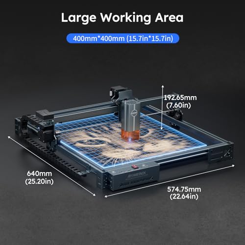 ATOMSTACK 12W Laser Engraver, A10 PRO V2 Laser Cutter, 0.06mm High Accuracy Laser Engraving Machine for Wood and Metal, Dark Acrylic, Glass, Leather, Engraving Area 15.7 "x15.7"