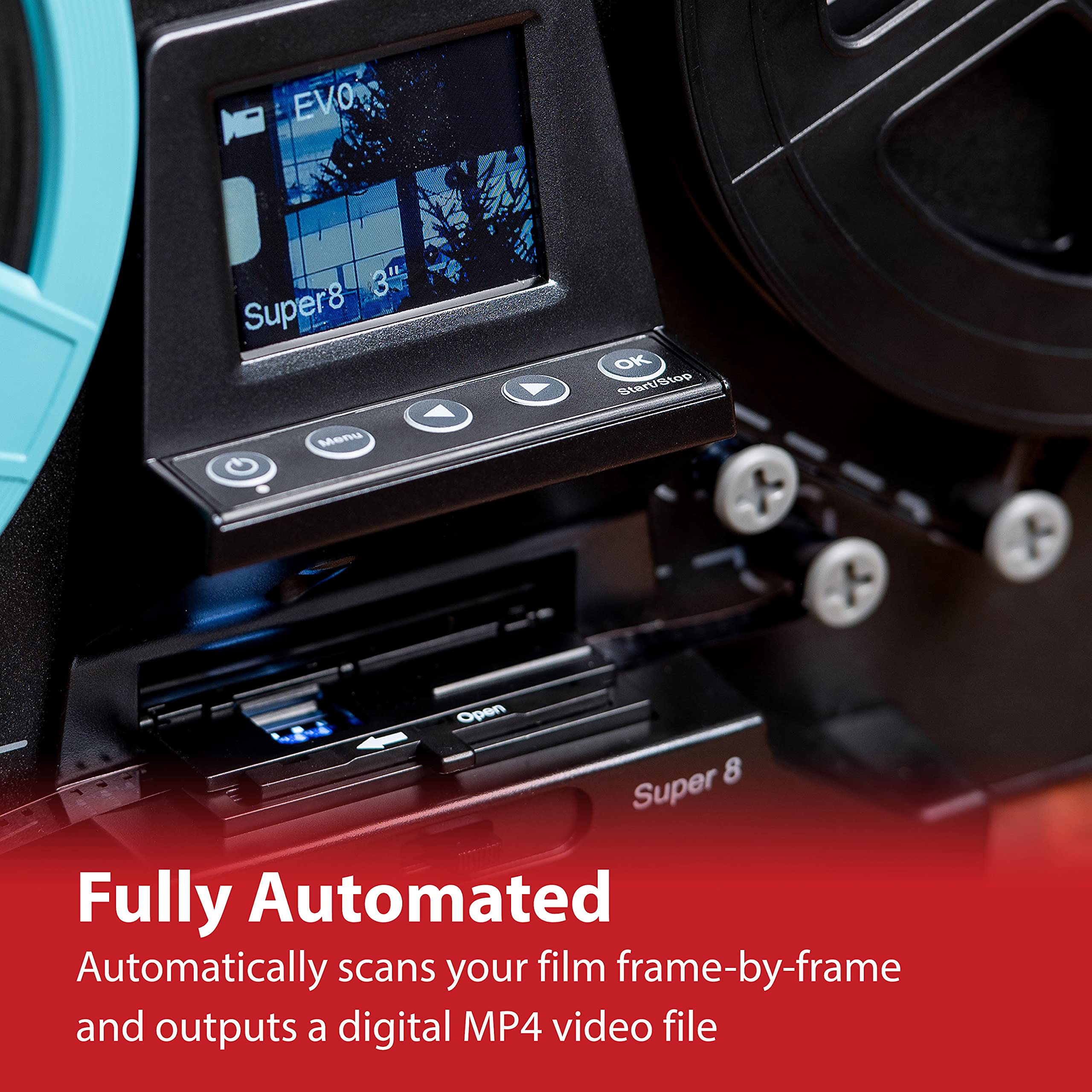 Magnasonic Super 8/8mm Film Scanner, Converts Film into Digital Video, Vibrant 2.3" Screen, Digitize and View 3", 5" and 7" Super 8/8mm Movie Reels (FS81)