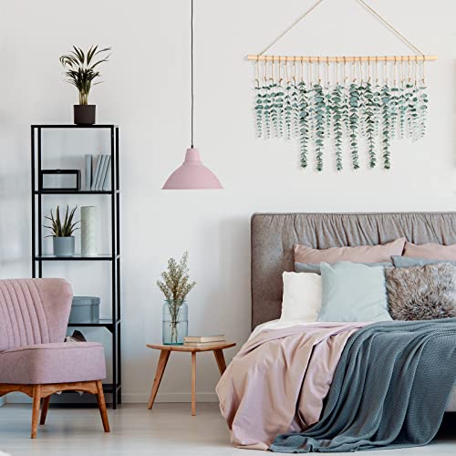 CEWOR Bathroom Decor Green Artificial Eucalyptus Wall Hanging Decor Fake Eucalyptus Leaves Greenery Farmhouse Rustic Wall Hanging for Wedding Bedroom Kitchen Nursery Party Boho Home Decor