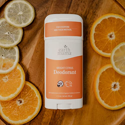 Bright Citrus Deodorant by Earth Mama | Natural and Safe for Sensitive Skin, Pregnancy and Breastfeeding, Contains Organic Calendula 3-Ounce