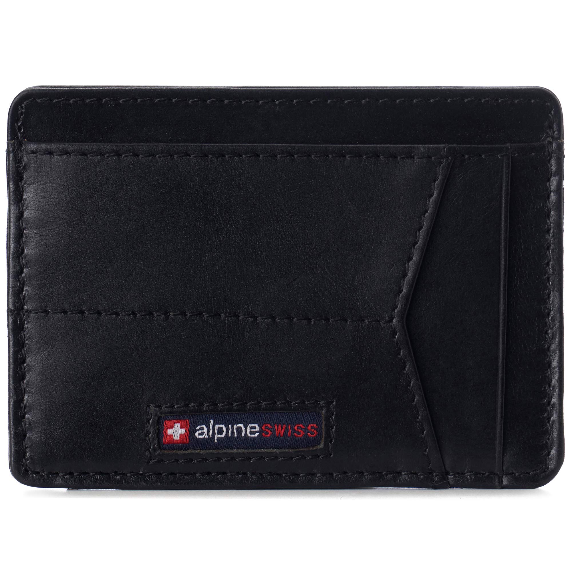 Alpine Swiss Oliver Mens RFID Blocking Minimalist Front Pocket Wallet Leather Comes in a Gift Box Distressed Brown