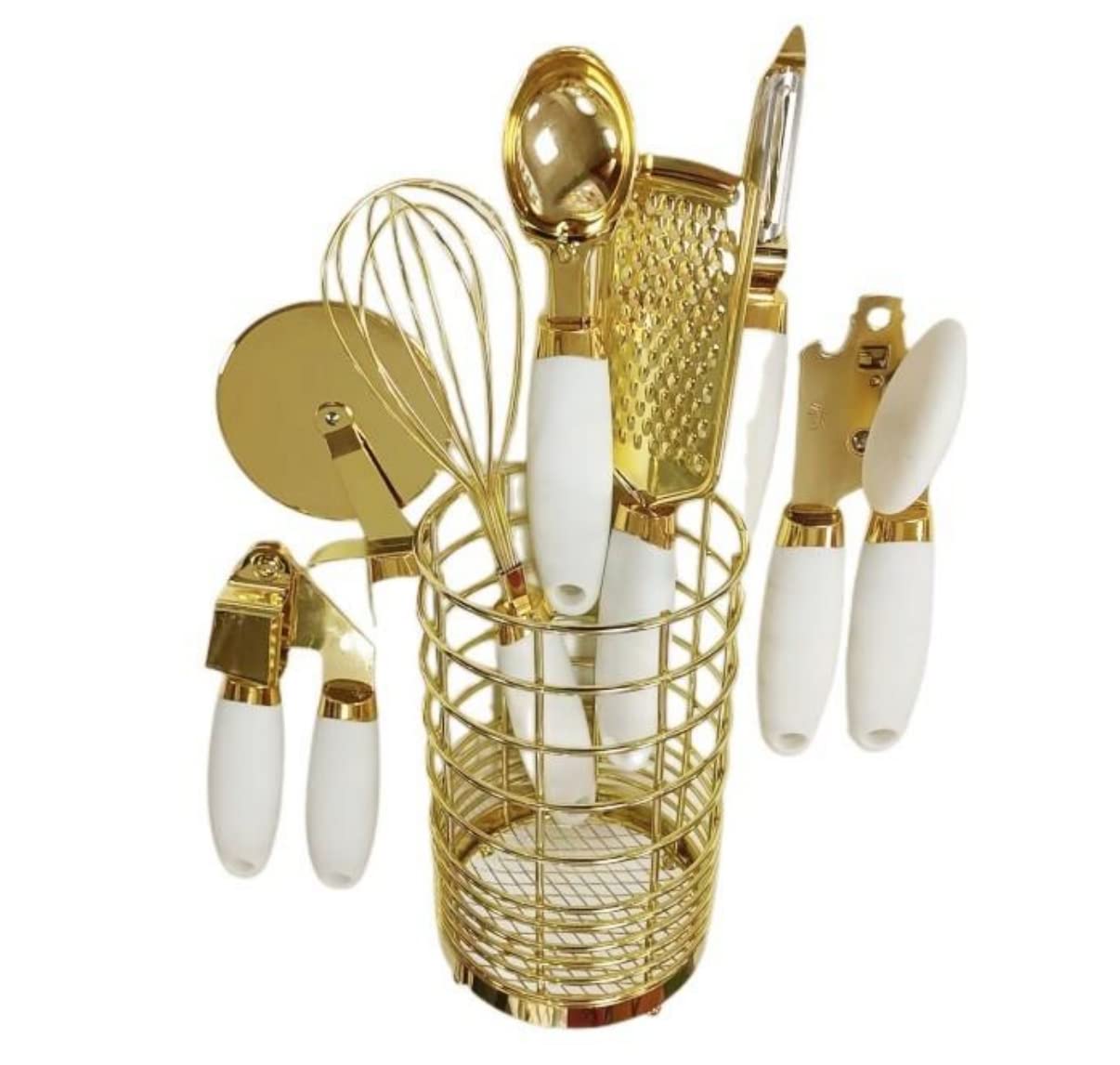 7 Pcs Gold Kitchen Tools Set Kitchen Accessories Gadget Set Gold Coated Stainless Steel Utensils Set