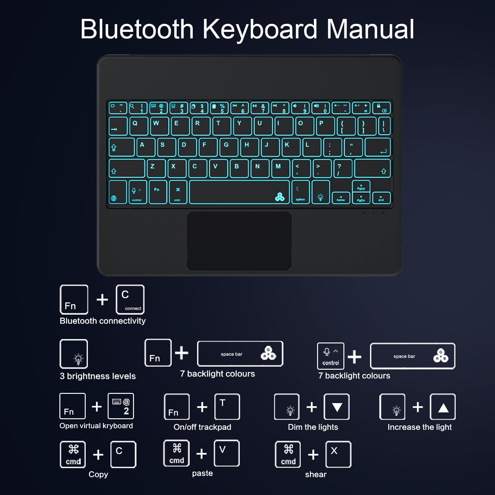 ALIWLHOF for iPad Air 11 inch Case with Keyboard(M2) 2024& iPad Pro 11 inch (1st/2nd/3rd/4th Generation)，Magic-Style Magnetic Keyboard Case with Multi-Touch Trackpad Keyboard Case for iPad