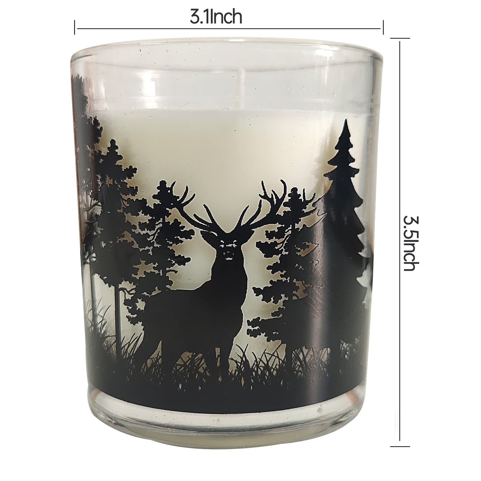 Scented Candles Gifts for Him/Her,Stress Relief Relax Gifts for Women/Men,Lavender Candle Soy Wax Aromatherapy Candles ,7.5 Oz Candle with Tree Deer Decal,Forest Landscape Shadow Glass Jar Candle
