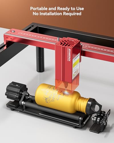ATOMSTACK R2 V2 Laser Rotary Roller Laser Engraver Multi-Function Compatible with A6 A12 A24 Pro/Ultra Laser Engraver Roller Rotator Y-axis Rotary Engraving Module for Cylindrical Objects Bottles Cups